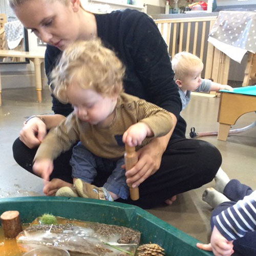 Autumn Sensory Ice Play | 22 Street Lane Nursery, Leeds