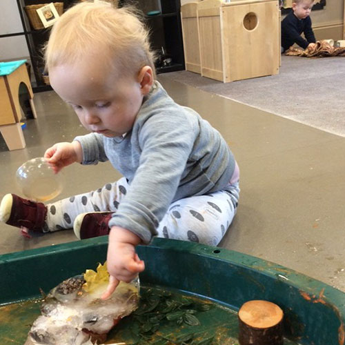 Autumn Sensory Ice Play | 22 Street Lane Nursery, Leeds